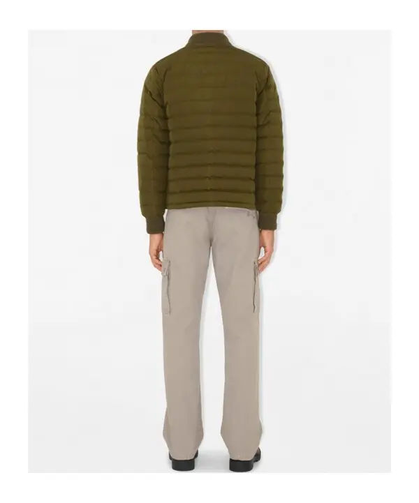 Burberry Logo Plaque Quilted Down Jacket - Brown