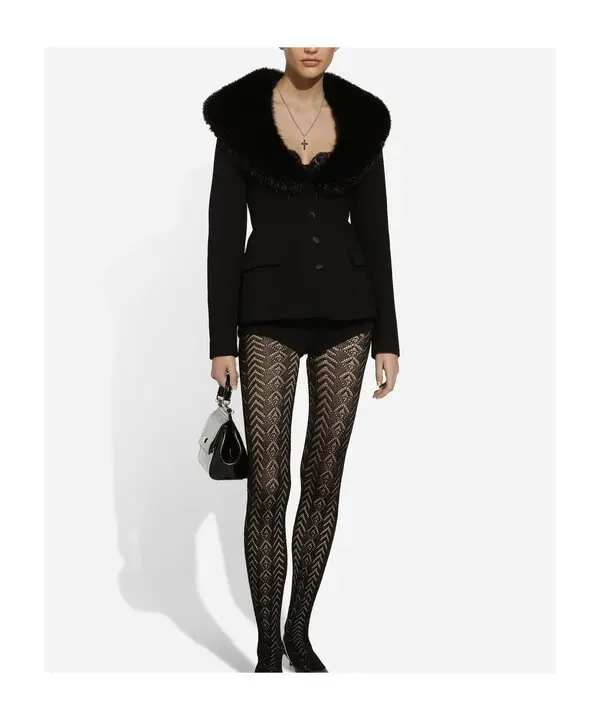 Dolce & Gabbana Single-breasted Faux Fur Collar Jacket