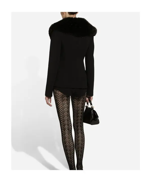 Dolce & Gabbana Single-breasted Faux Fur Collar Jacket