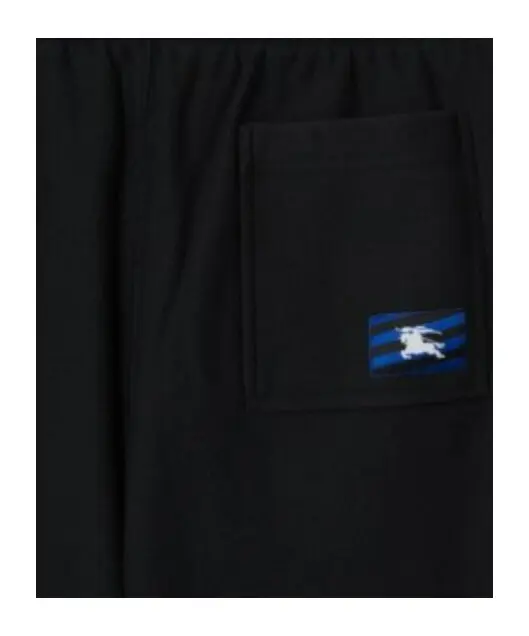 Burberry Logo Patch Straight-leg Shorts - Black