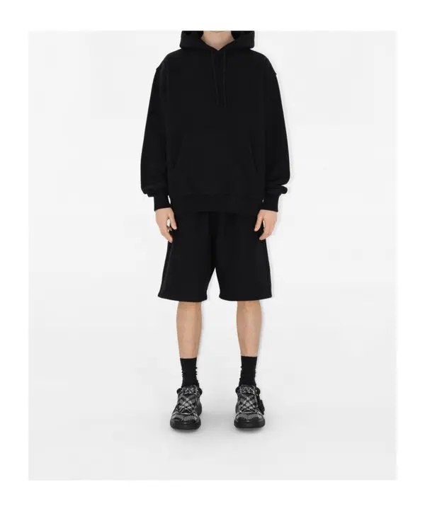 Burberry Logo Patch Straight-leg Shorts - Black