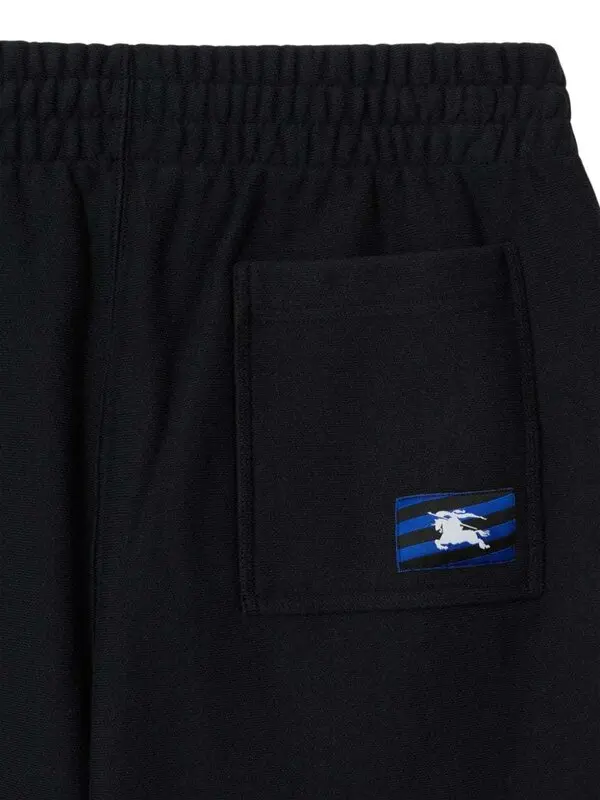 Burberry Logo Patch Straight-leg Shorts - Black