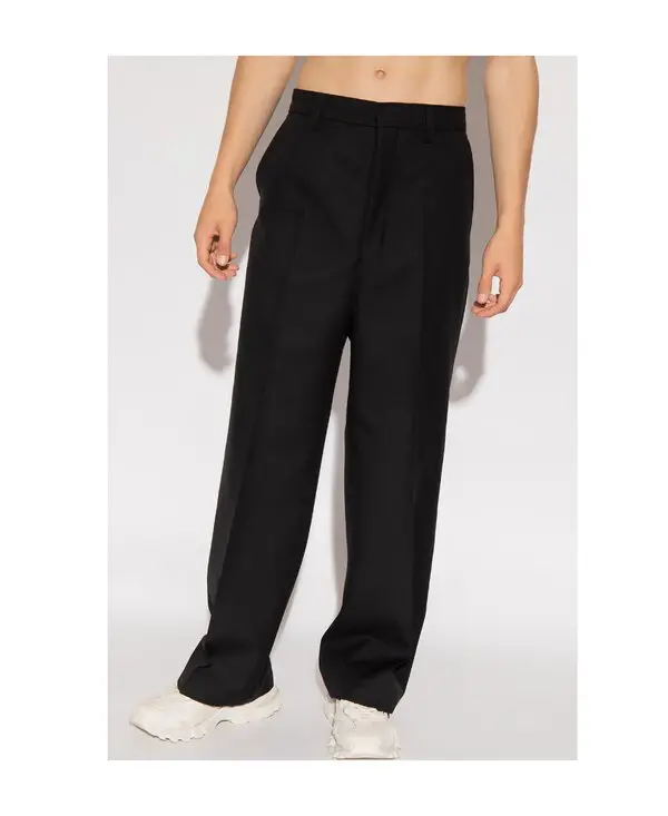Ami Wide-leg Tailored Wool Trousers - Black