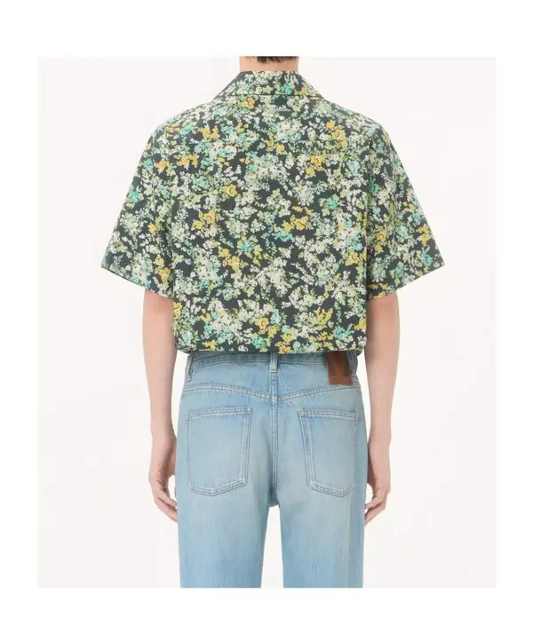 Valentino Garavani Papier Floral Printed Button-up Bowling Shirt