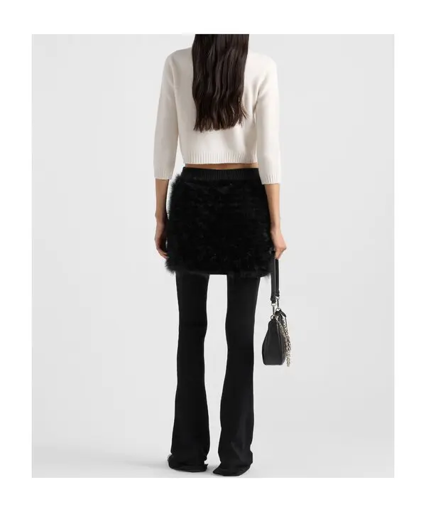 Prada Wool Turtleneck Sweater With Ribbed Knit Hem