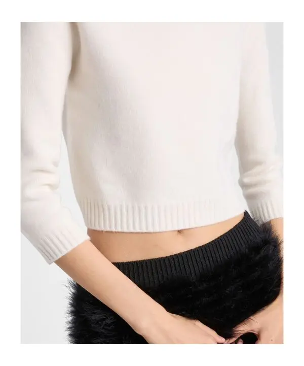 Prada Wool Turtleneck Sweater With Ribbed Knit Hem