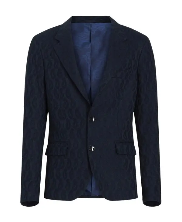 Etro Single-breasted Logo Detailed Blazer - Black