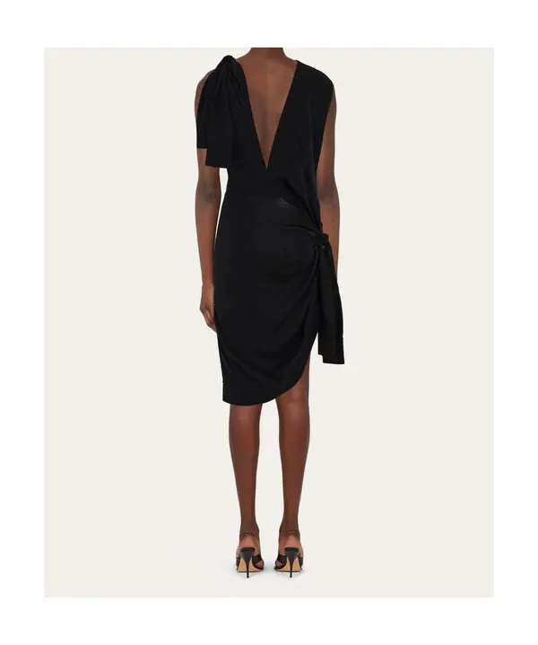 FERRAGAMO Sleeveless Knitted V-neck Dress