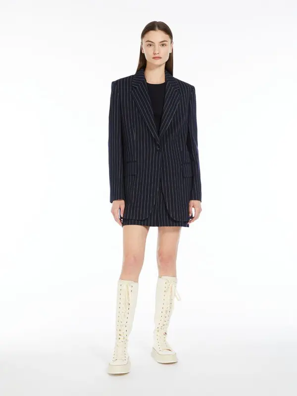 Max Mara Striped Single-breasted Jacket