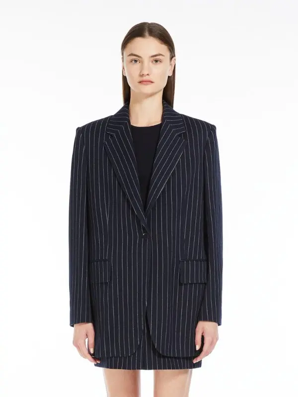 Max Mara Striped Single-breasted Jacket
