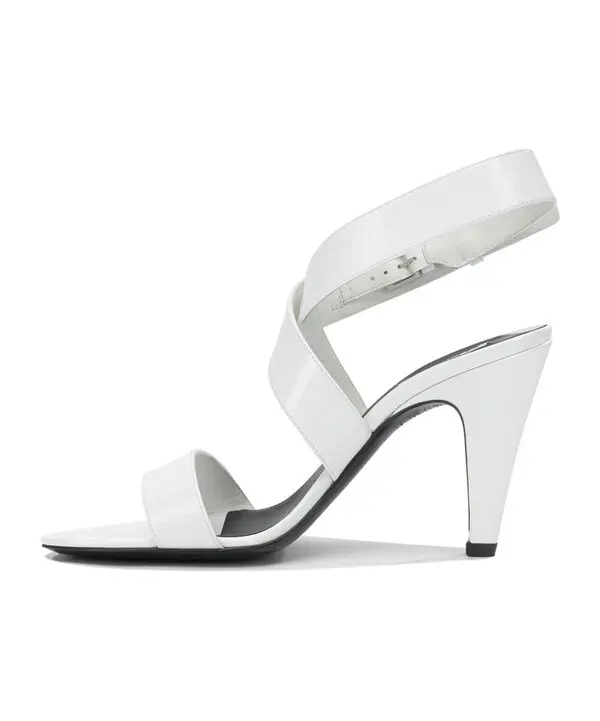 Alaïa Cone Crisscross Heeled Sandals - White