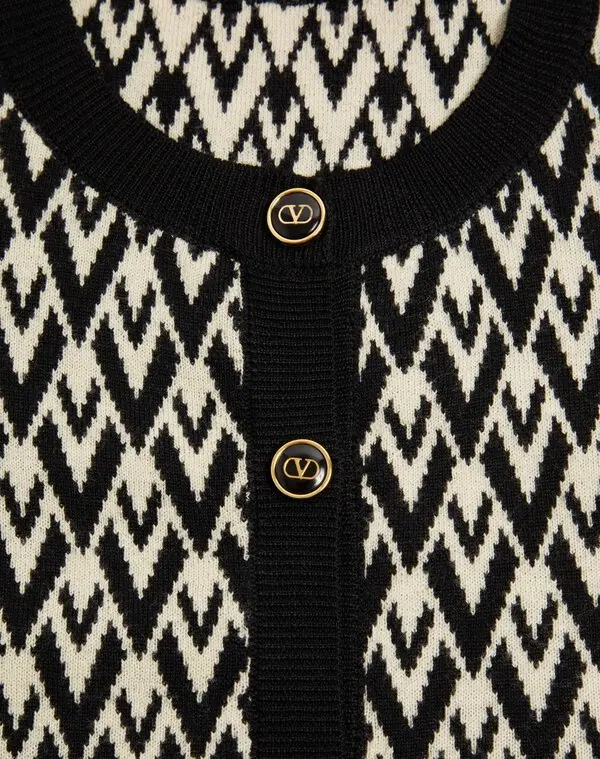 Valentino Garavani Toute La V-jacquard Button-up Cardigan