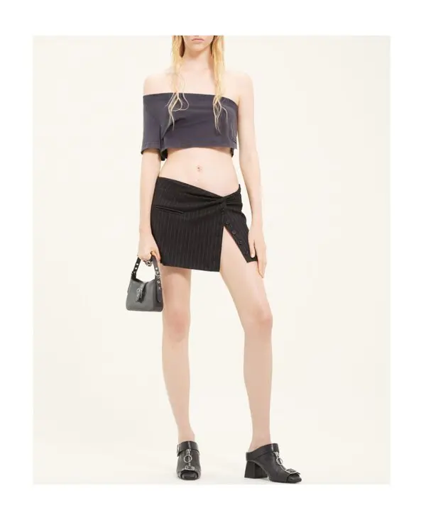 COURREGES Courrèges Tuba Printed Stonewashed Cropped Top