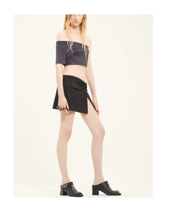 COURREGES Courrèges Tuba Printed Stonewashed Cropped Top