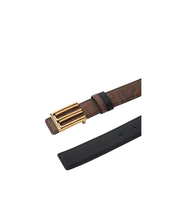 Etro Paisley Printed Logo Buckled Belt