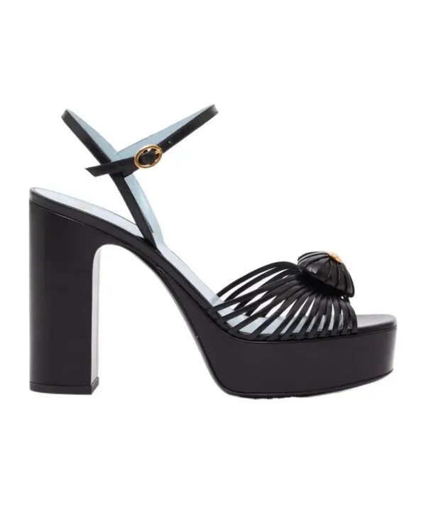 Valentino Garavani Coeur Royal Platform Sandals - Black