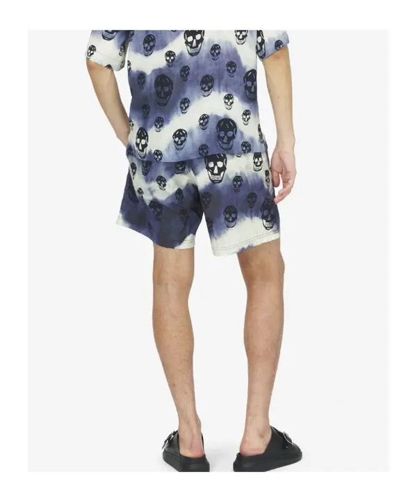 Alexander McQueen Tie-dye Skull Swim Shorts - Navy/black