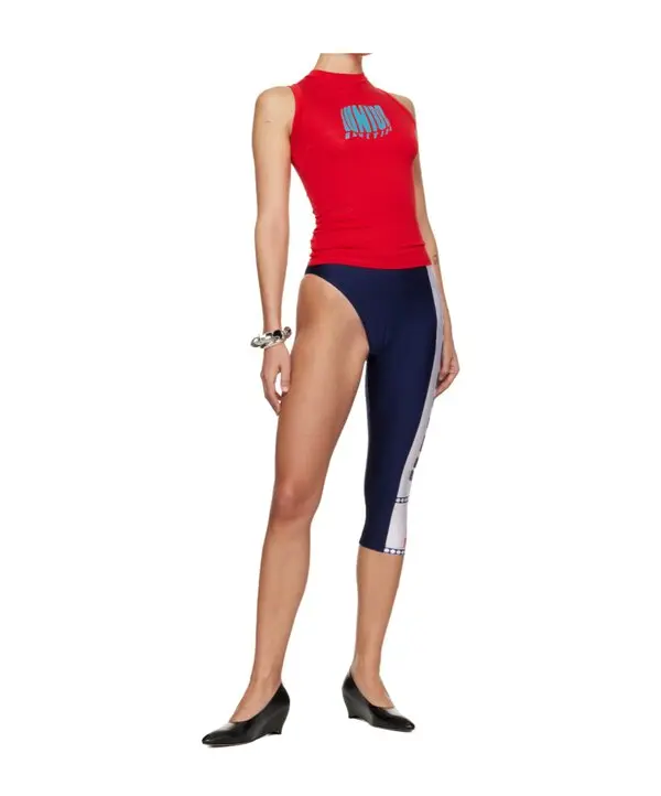 JEAN PAUL GAULTIER Asymmetrical Letter Pattern Capri Shorts
