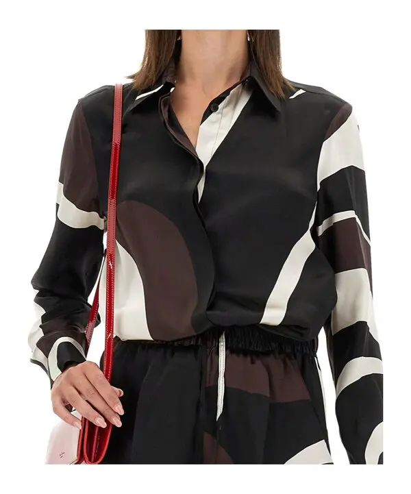 Kiton Graphic Patterned Long Sleeve Shirt