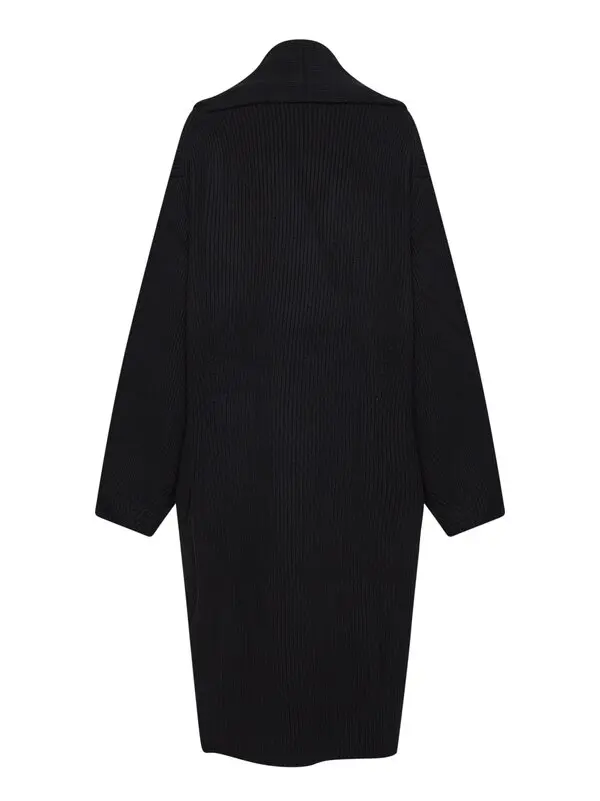 TOTEME Ribbed Shawl Collar Cardigan - Black
