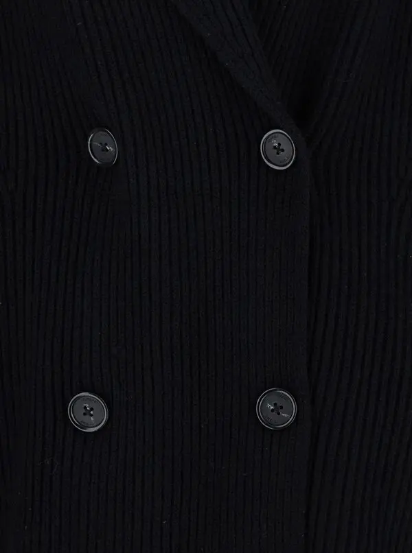 TOTEME Ribbed Shawl Collar Cardigan - Black