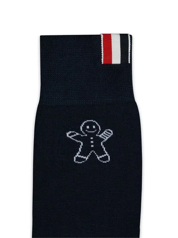 Thom Browne Crew Socks With Gingerbread Motif