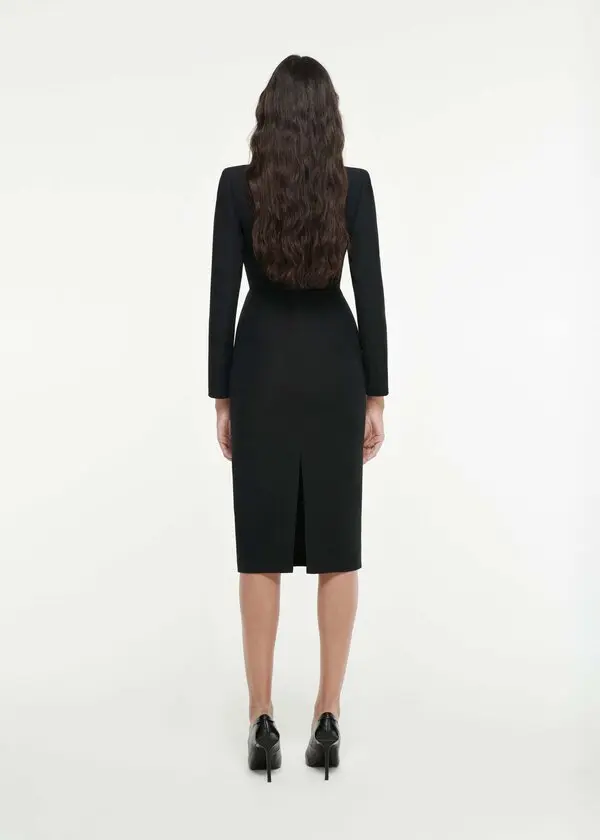 Roland Mouret Long-sleeved Square Neck Dress