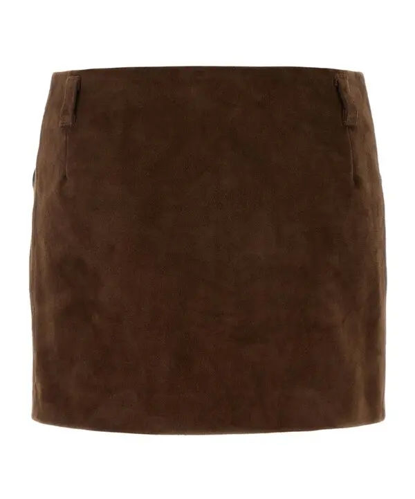 Marni Zipped Mini Skirt In Suede