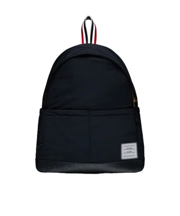 Thom Browne Logo Detailed Zipped Backpack - Black