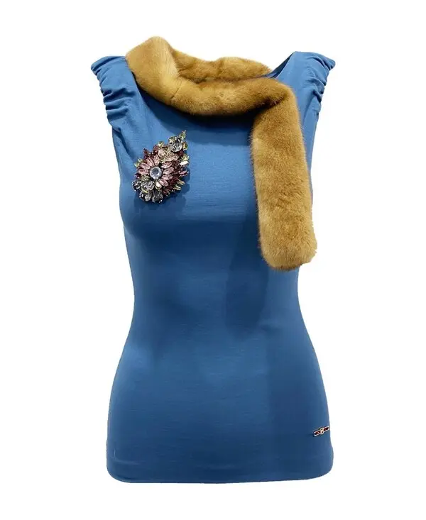 Dsquared2 Embellished Sleeveless Top - Blue