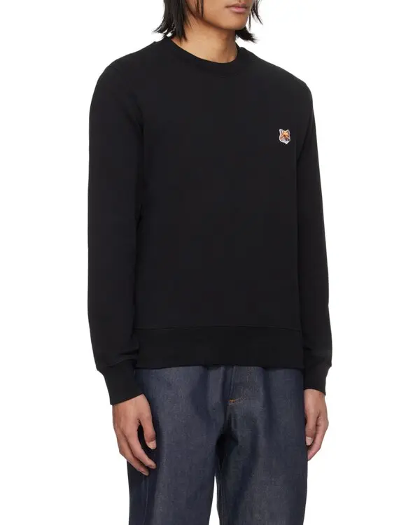 Maison Kitsuné Fox Patch Crewneck Sweatshirt - Black