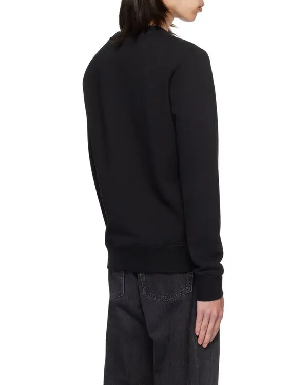 Maison Kitsuné Fox Patch Crewneck Sweatshirt - Black