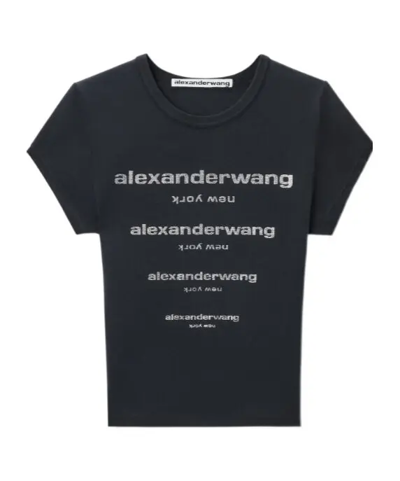 Alexander Wang Logo Embellished Crewneck T-shirt - Black
