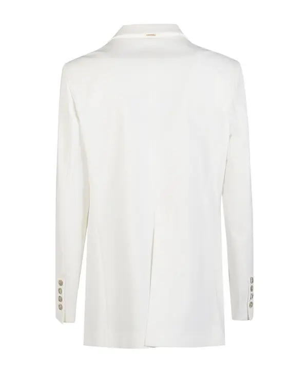 Herno Long Sleeved Double Breasted Jacket - White