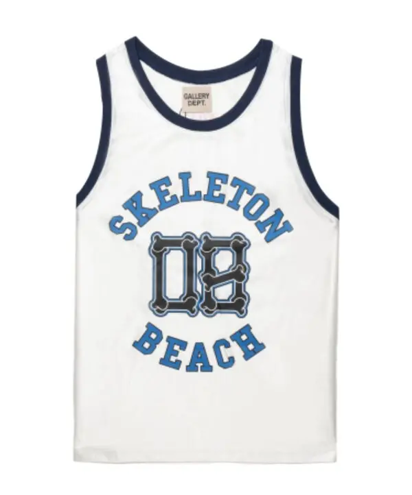 GALLERY DEPT. Crew-neck Sleeveless Vest With Contrasting Trim - White