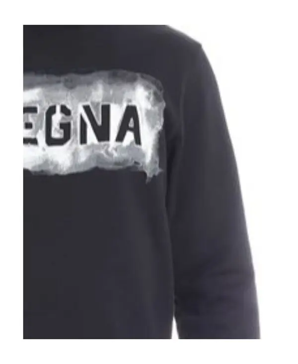 Zegna Printed Long-sleeve Sweater - Black