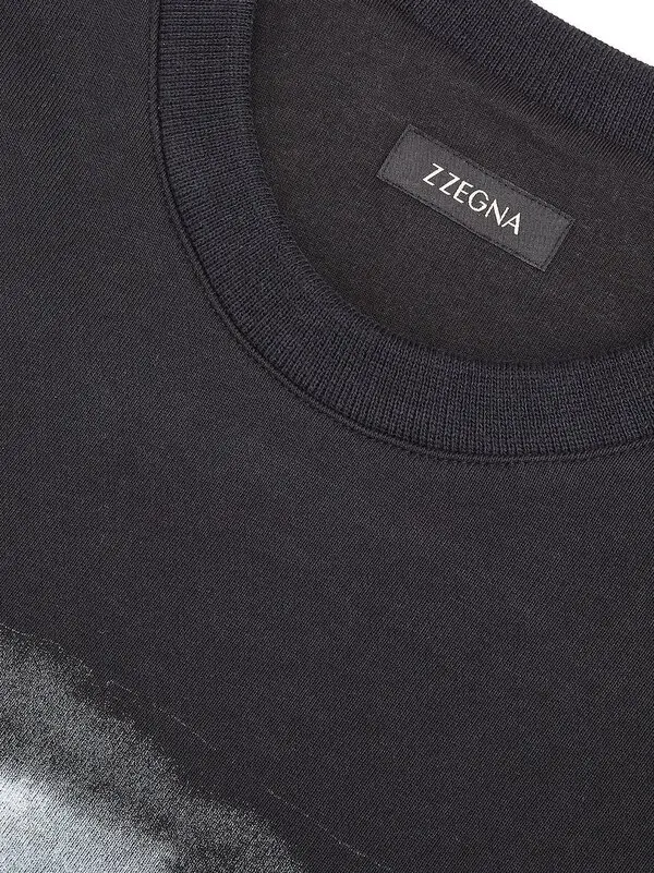 Zegna Printed Long-sleeve Sweater - Black