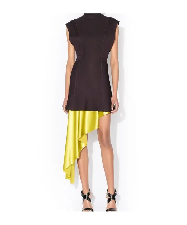 Alaïa Asymmetrical Satin Skirt - Yellow