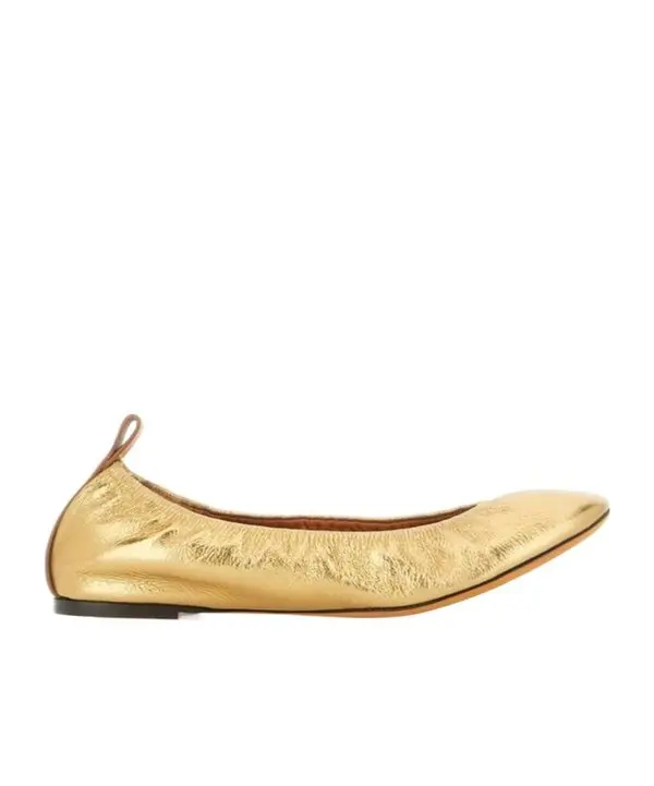 LANVIN Pleated Ballet Flats - Gold