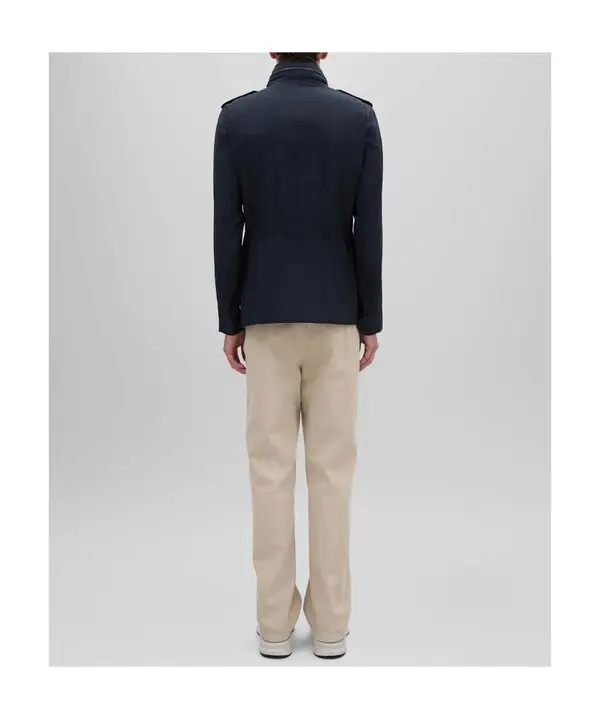 Aspesi Mock Neck Nylon-cotton Poplin Jacket - Navy