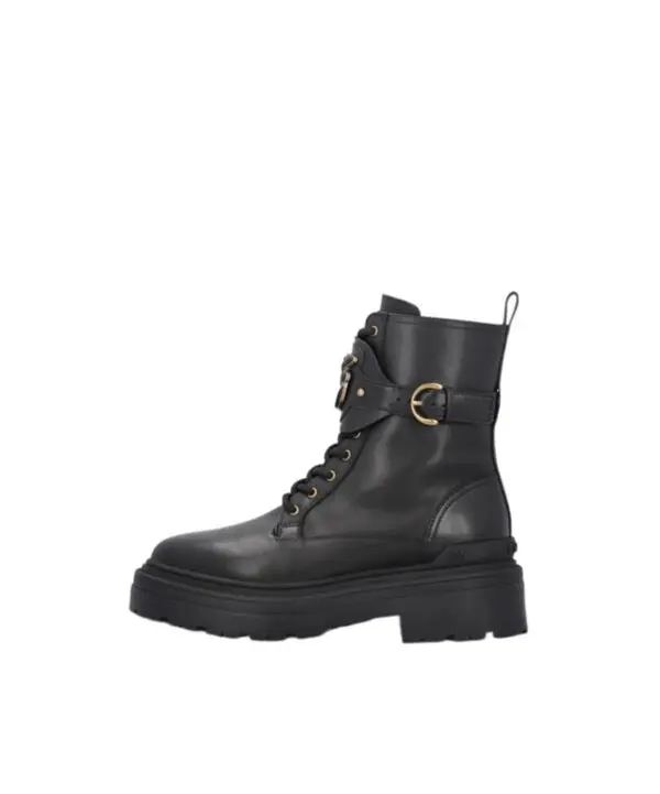 Pinko Logo Plaque Combat Boots