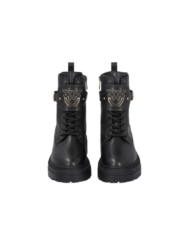 Pinko Logo Plaque Combat Boots