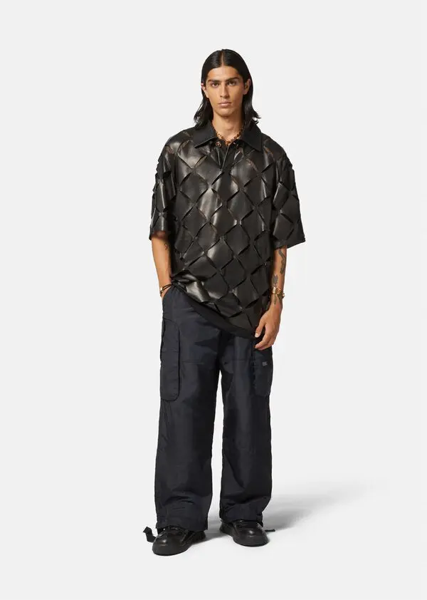 Versace Logo Print Drawstring Cargo Pants