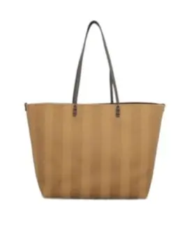 Fendi Large Pequin Jacquard Tote Bag