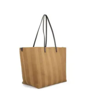 Fendi Large Pequin Jacquard Tote Bag