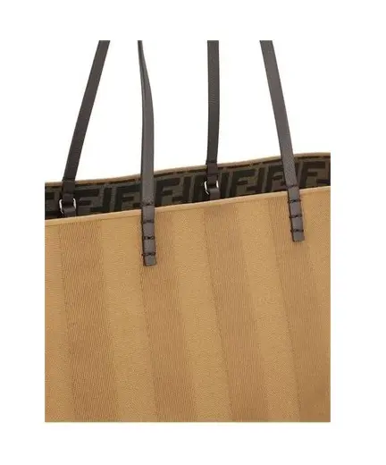 Fendi Large Pequin Jacquard Tote Bag