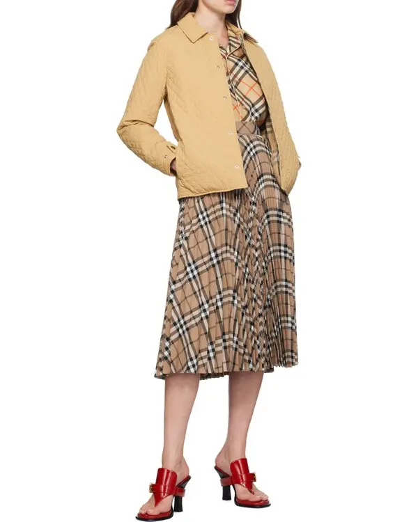 Burberry Vintage Check-printed Buttoned Pajama Top - Sand-colored