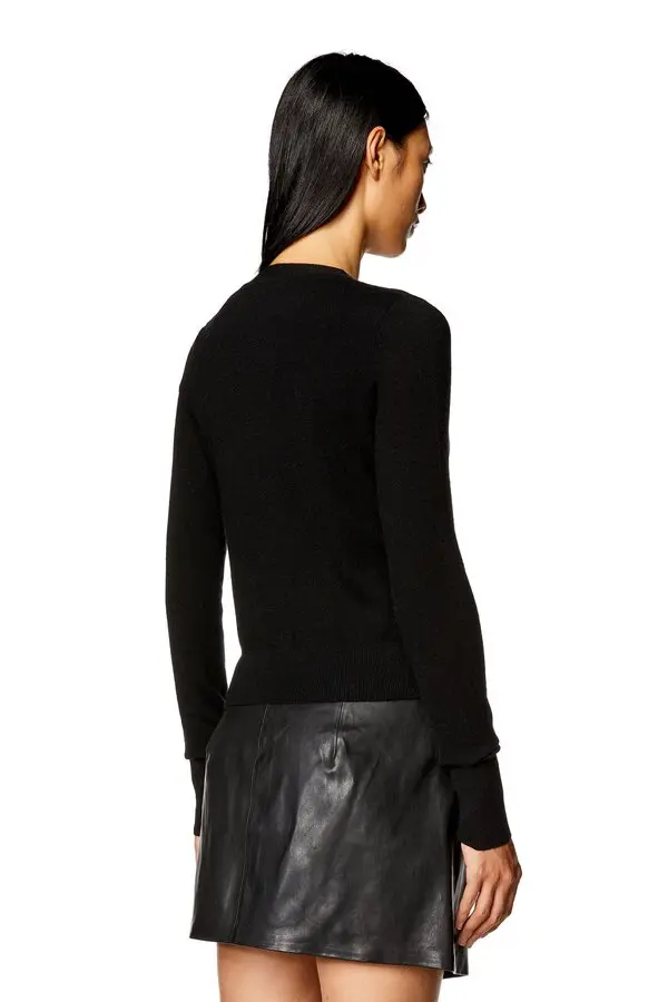 DIESEL® V-neck Knitted Cardigan With Logo Detail