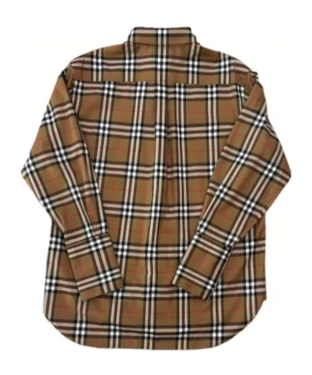 Burberry Regular Fit Check Stretch Cotton Shirt - Brown