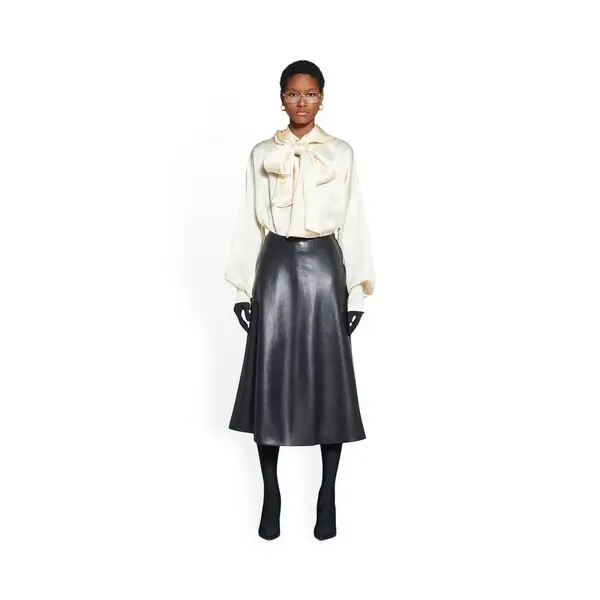 Balenciaga A-line Leather Skirt